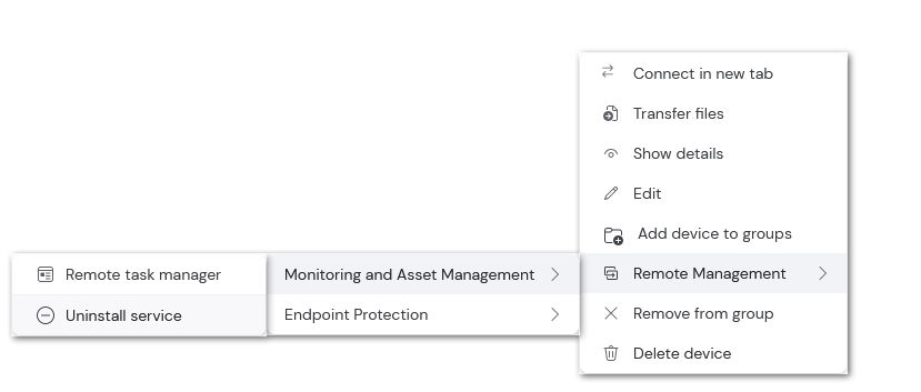 Desinstalación de los servicios de Remote Management