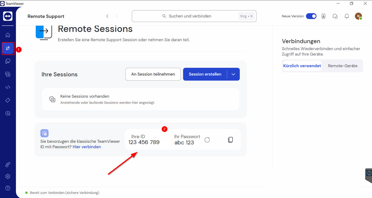 Wo finde ich meine ID und mein Passwort?