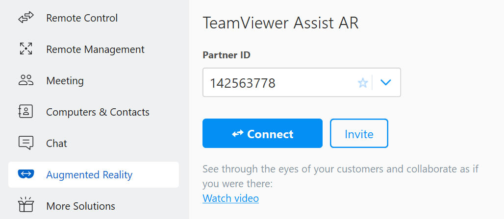 Provide remote support with Assist AR via TeamViewer (Classic)