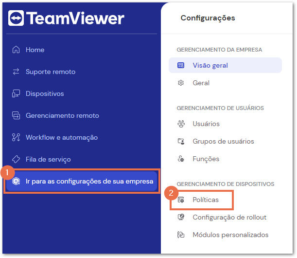 Remote Management Políticas