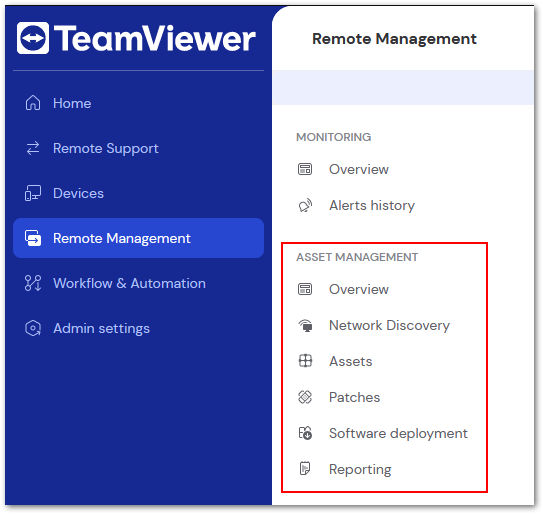 Starten Sie mit TeamViewer Asset Management