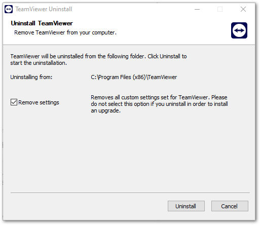 Desinstalar TeamViewer Remote en Windows