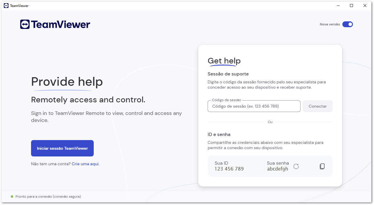 Onde encontrar meu ID e minha senha?