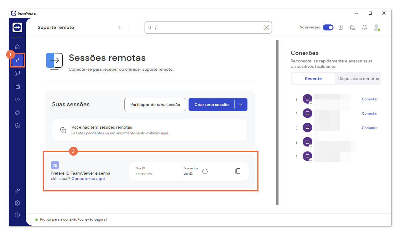Onde encontrar meu ID e minha senha?